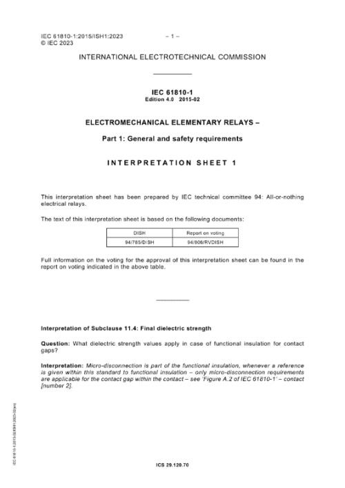 IEC 61810-1:2015/ISH1:2023_免费标准下载网