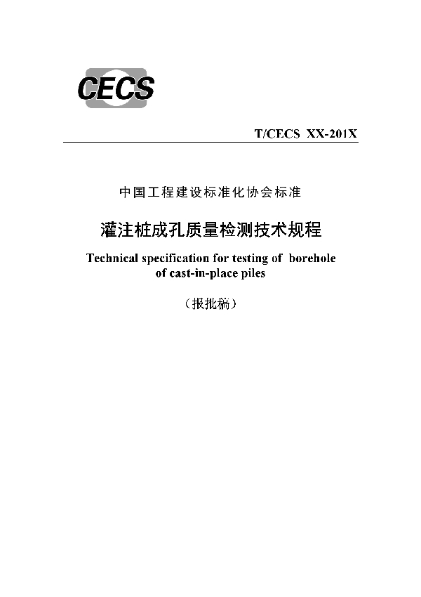 T/CECS 596-2019 灌注桩成孔质量检测技术规程_免费标准下载网